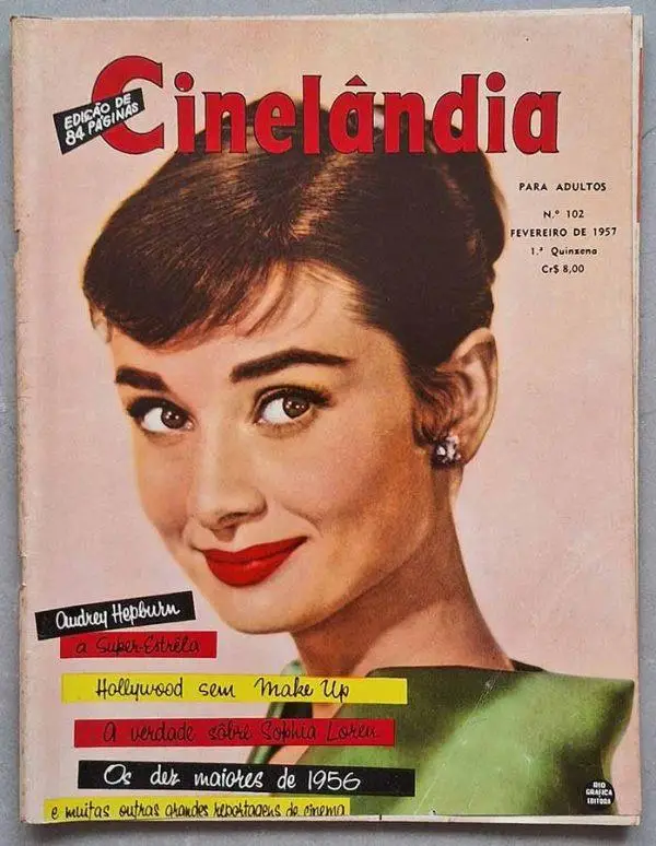 Revista Cinelândia Nº 102 – Capa: Audrey Hepburn - SEBO RS RARIDADES